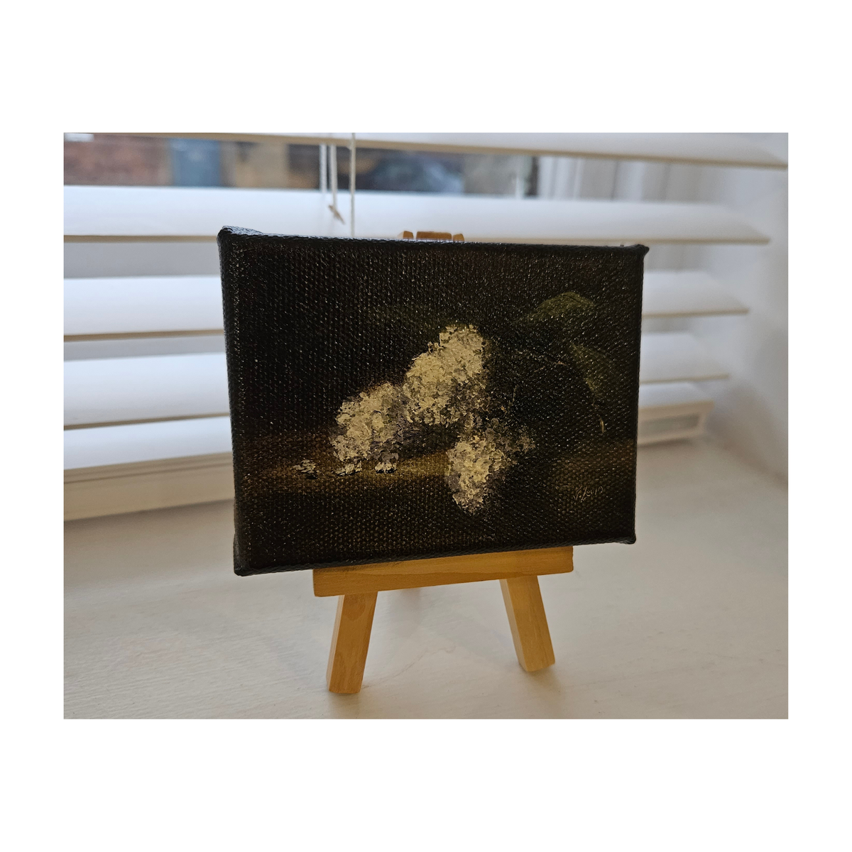 White Lilacs Miniature - Judith Levin Oil Painting